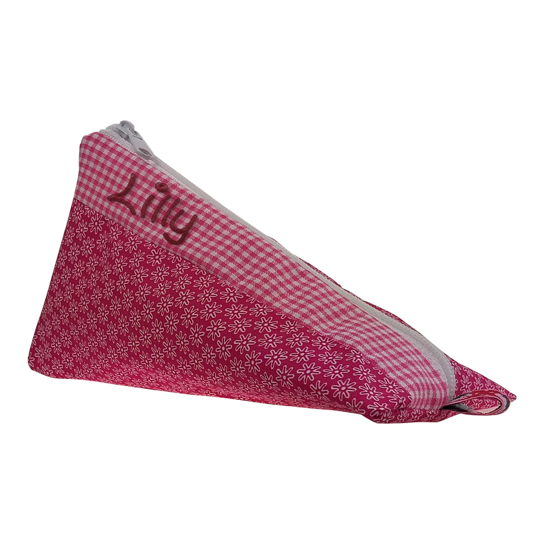 Pencil case pink pink flower personalized with name pencil case school ...