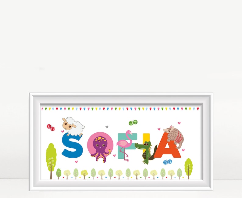 Children's Name Illustration Print - Etsy