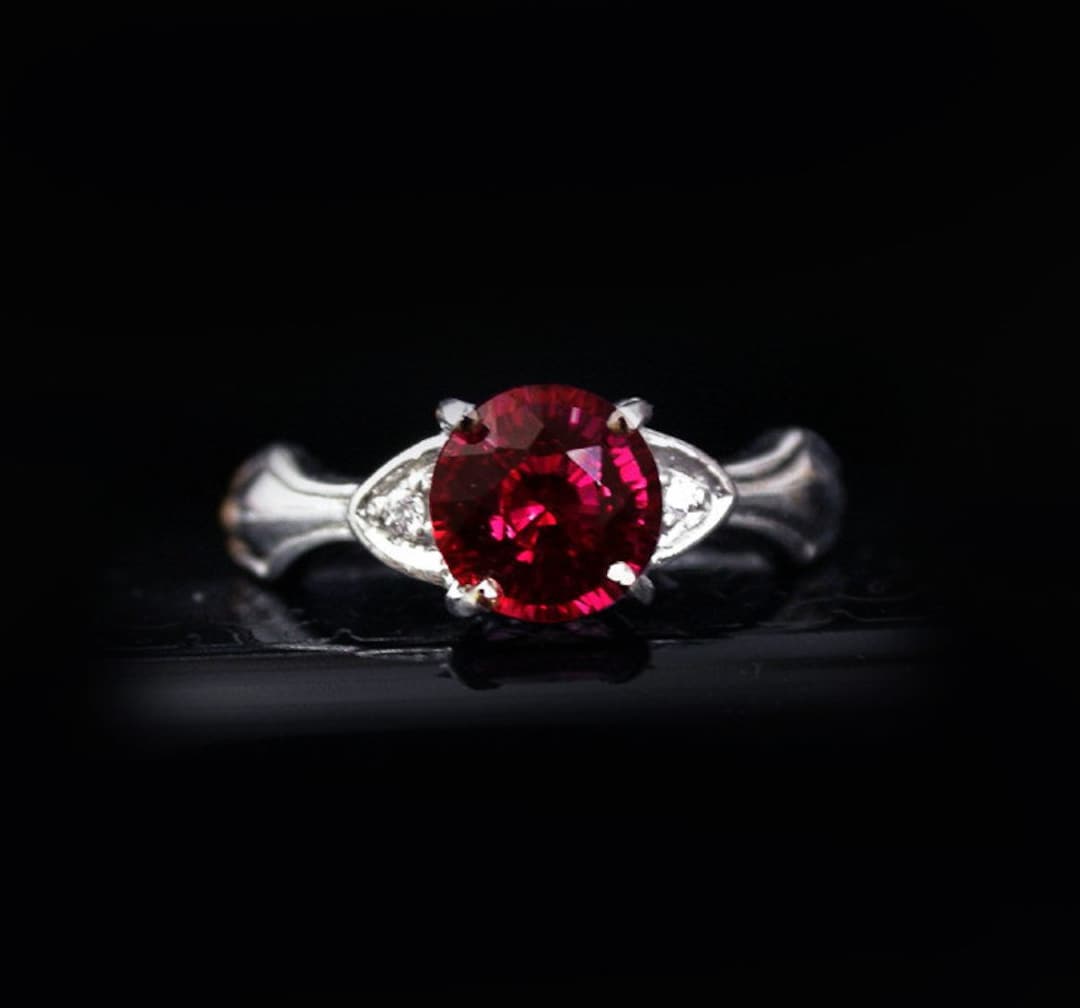 W. 2.08 Real Red Pink Ruby Ring Silver Sz Us 6.5 Resize Free - Etsy