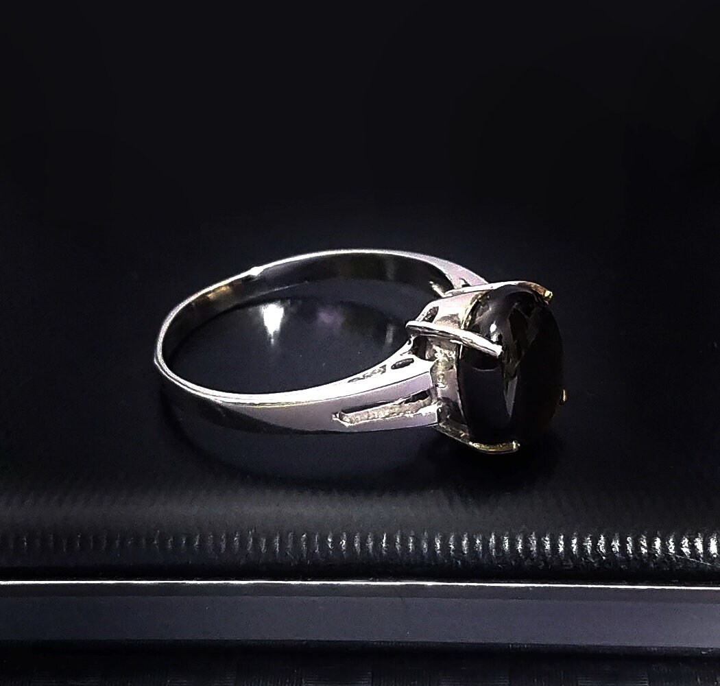 Natural Black Star Sapphire Ring: Sterling Silver, Size 6.5 - Etsy