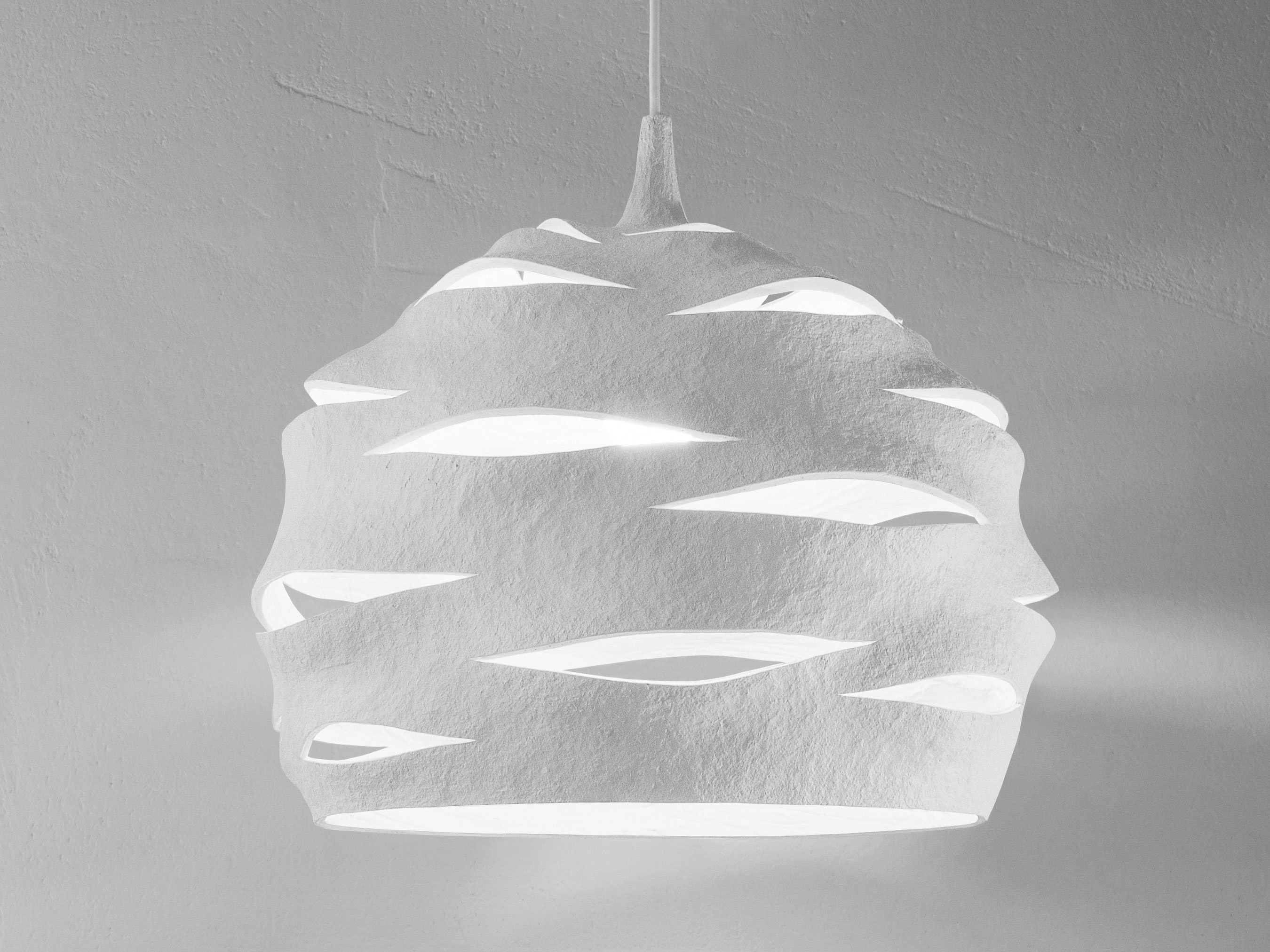 White Paper Pulp Pendant Light: Handmade Modern Sculptural Lighting - Etsy
