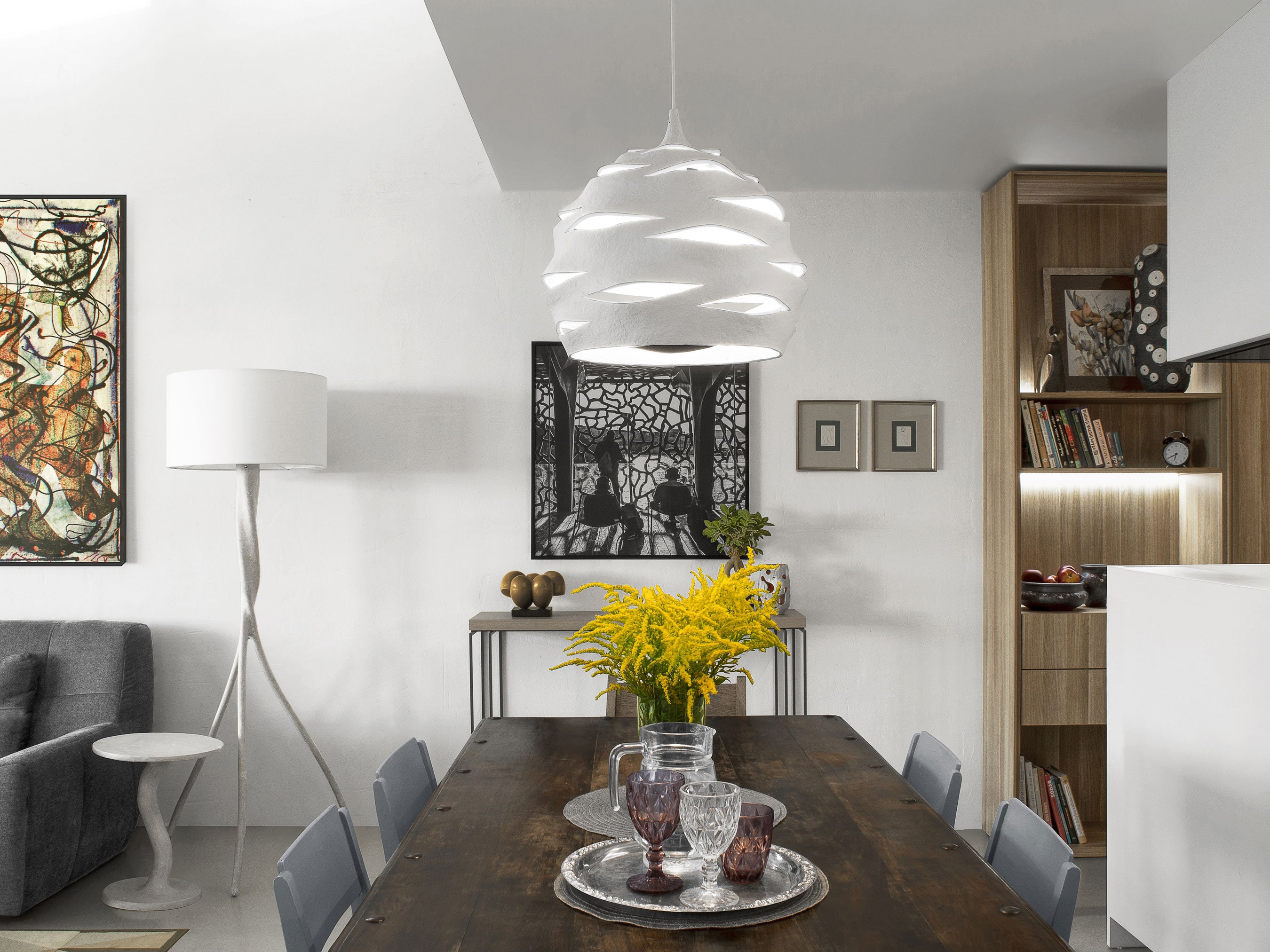 White Paper Pulp Pendant Light: Handmade Modern Sculptural Lighting - Etsy