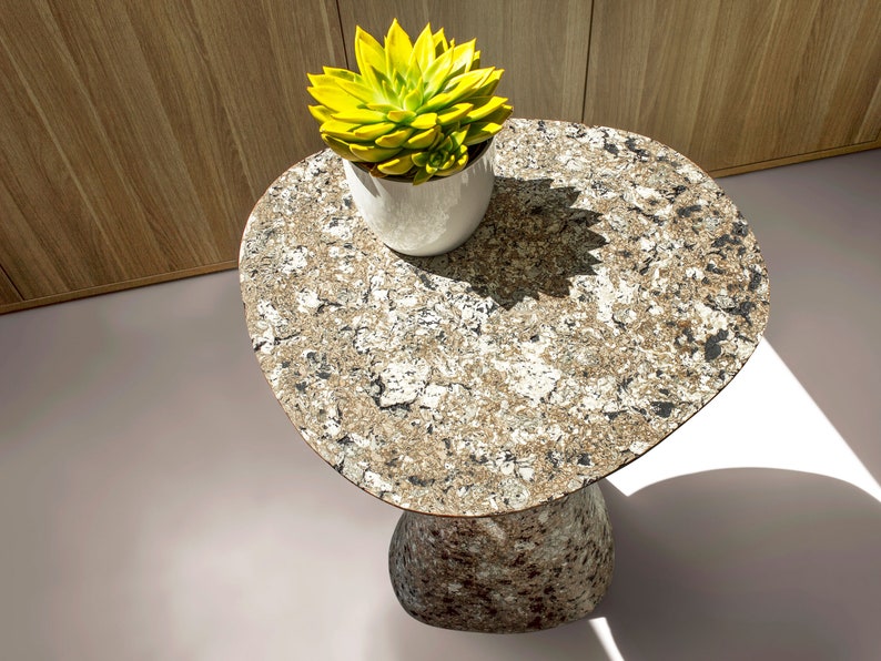 Sculptural Live Edge Side Table, Brutalist Bedside Table, Reclaimed ...