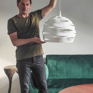 White Paper Pulp Pendant Light: Handmade Modern Sculptural Lighting - Etsy