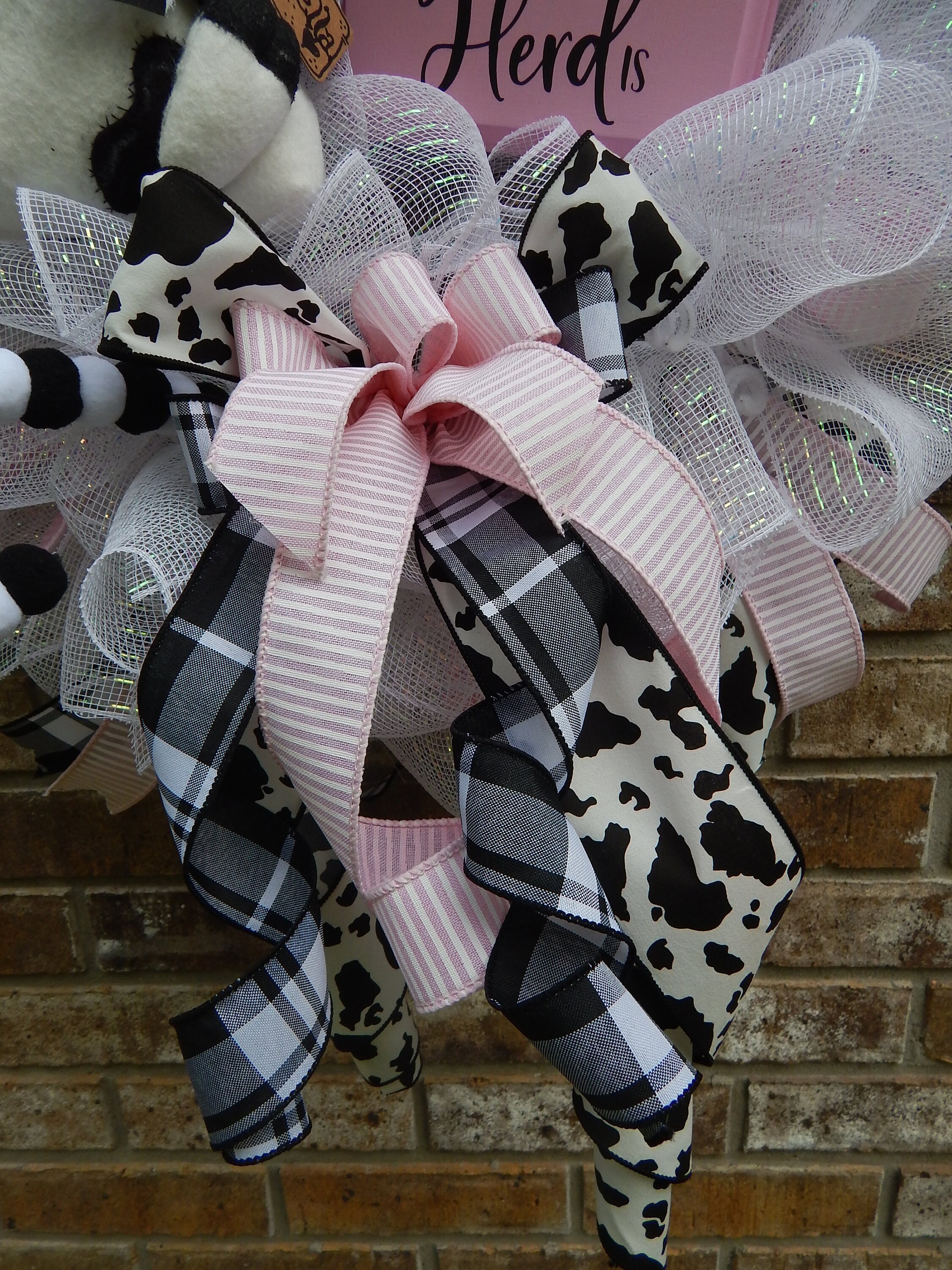 Deco Mesh Wreath, Cow Wreath, Cow Themed Wreath, Everyday Wreath ...