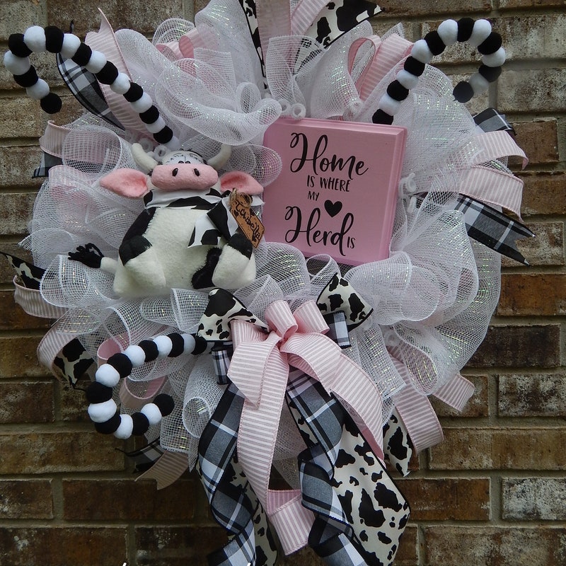 Cow Mesh Wreath - Etsy