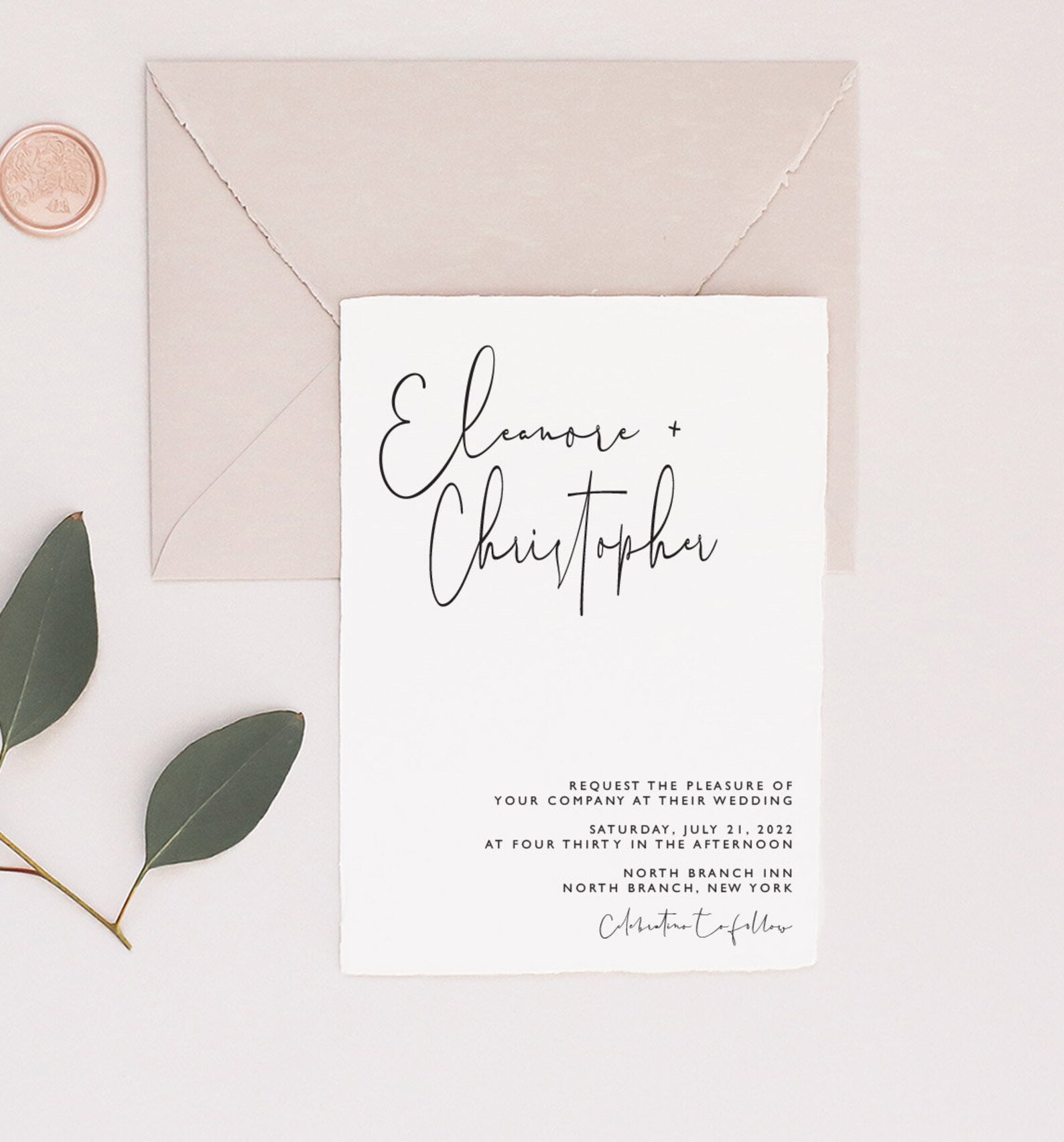 Simple Wedding Invitation, Modern Wedding Invite, Minimal Wedding ...