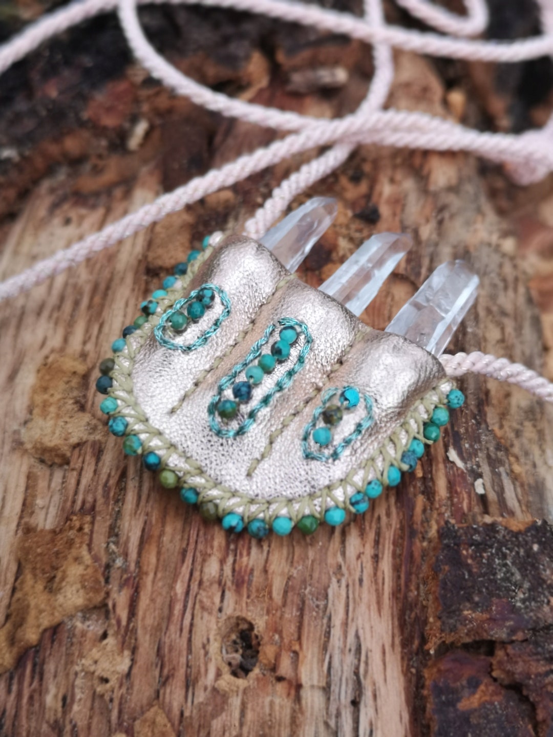 TALI Talisman Necklace Leather and Stone - Etsy