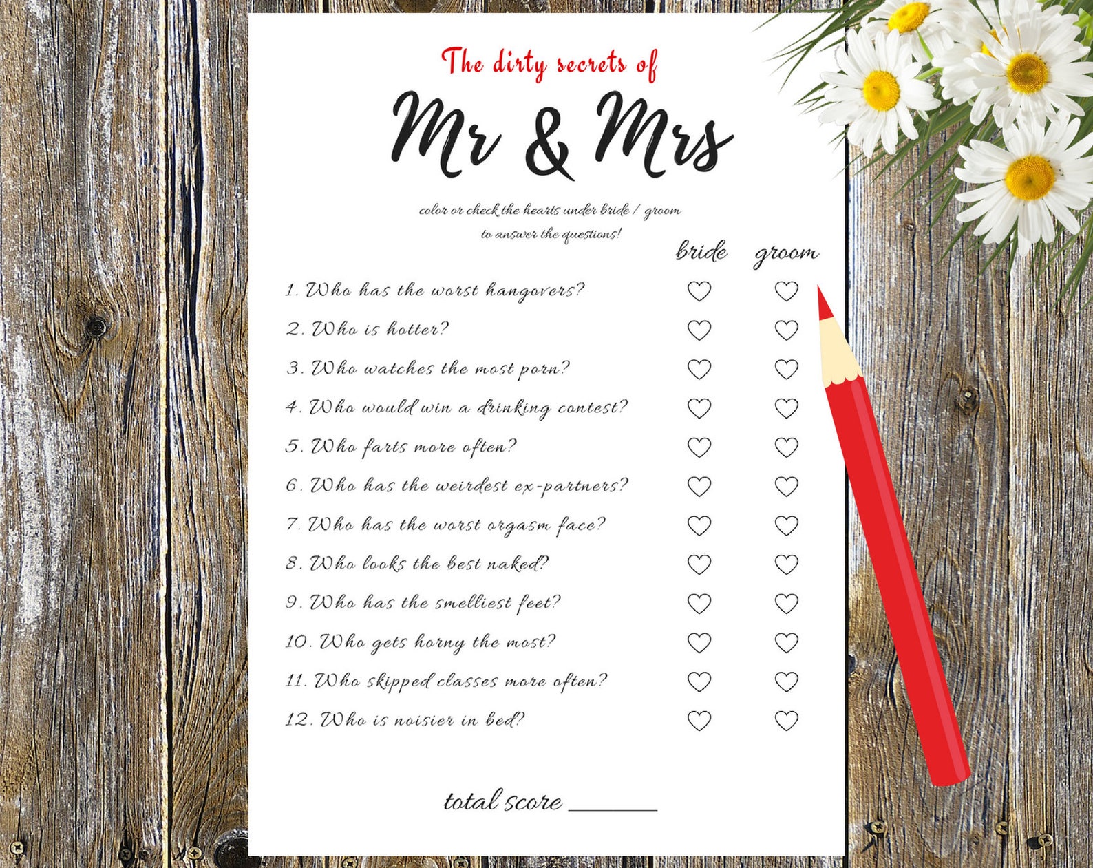 Mr and Mrs Game Dirty, Mr & Mrs, Questions, Dirty Game, Dirty ...