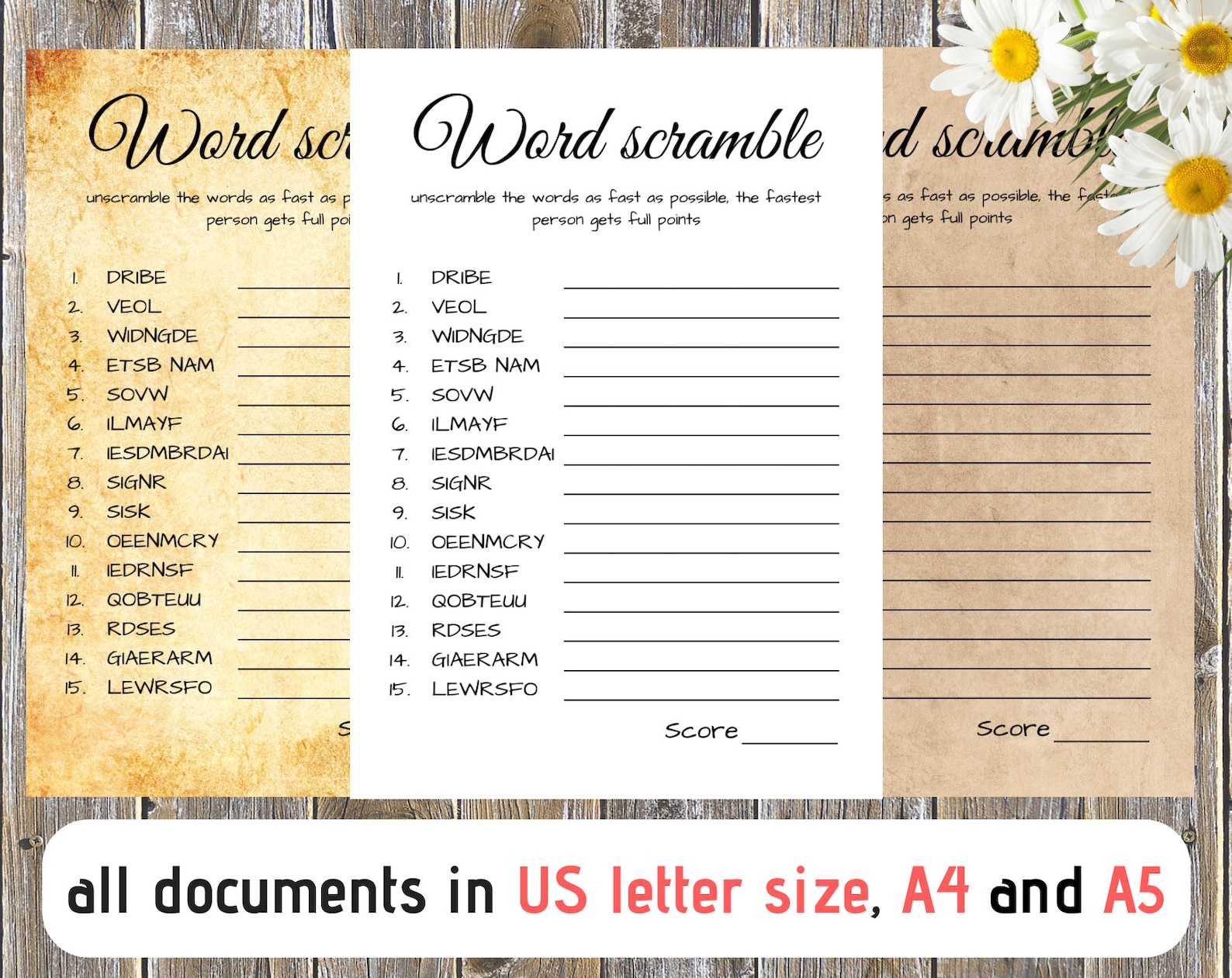 Wedding Word Scramble Game, Wedding Reception Game, Bridal Shower Word ...