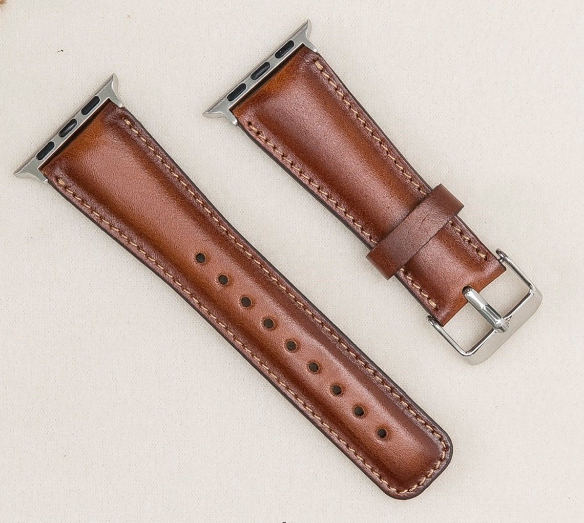 Brown Color Leather Apple Watch Band 45mm 41mm 44mm 49mm - Etsy