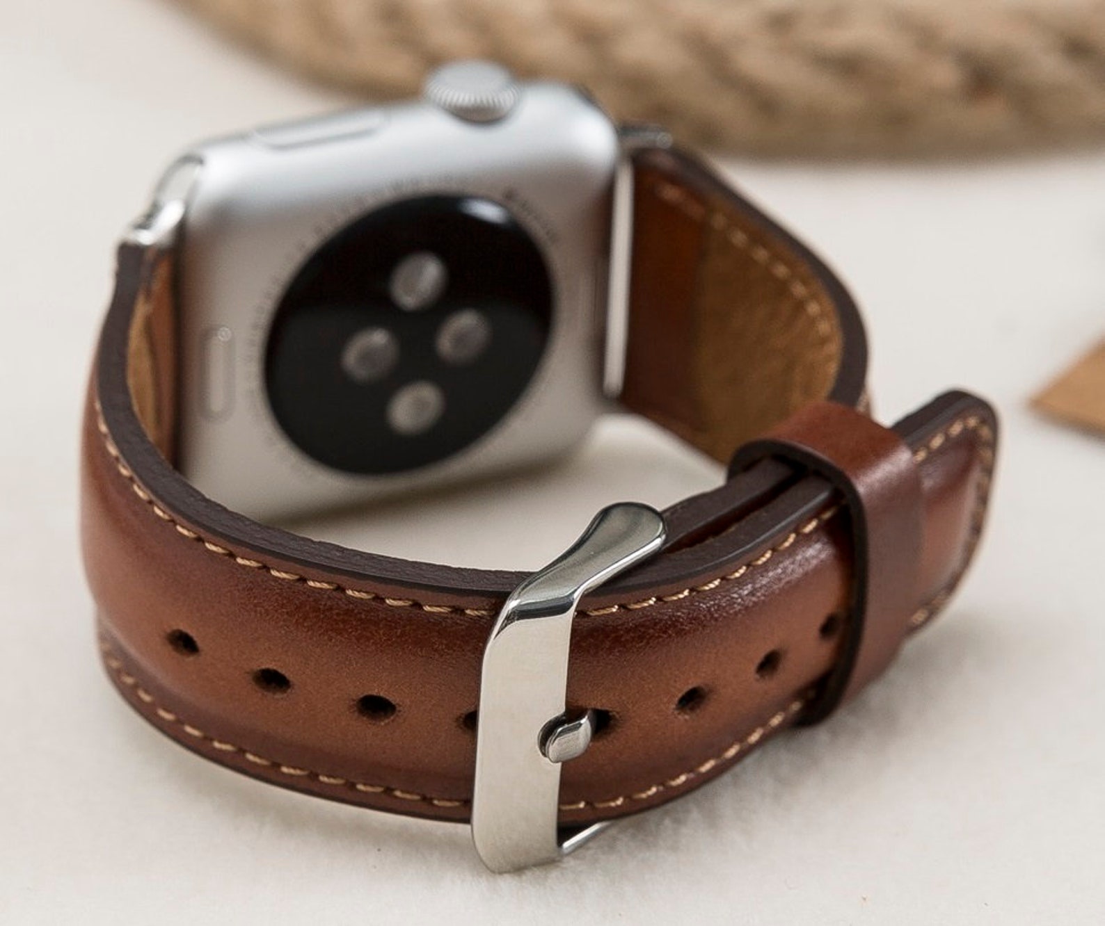 Brown Color Leather Apple Watch Band 45mm 41mm 44mm 40mm - Etsy