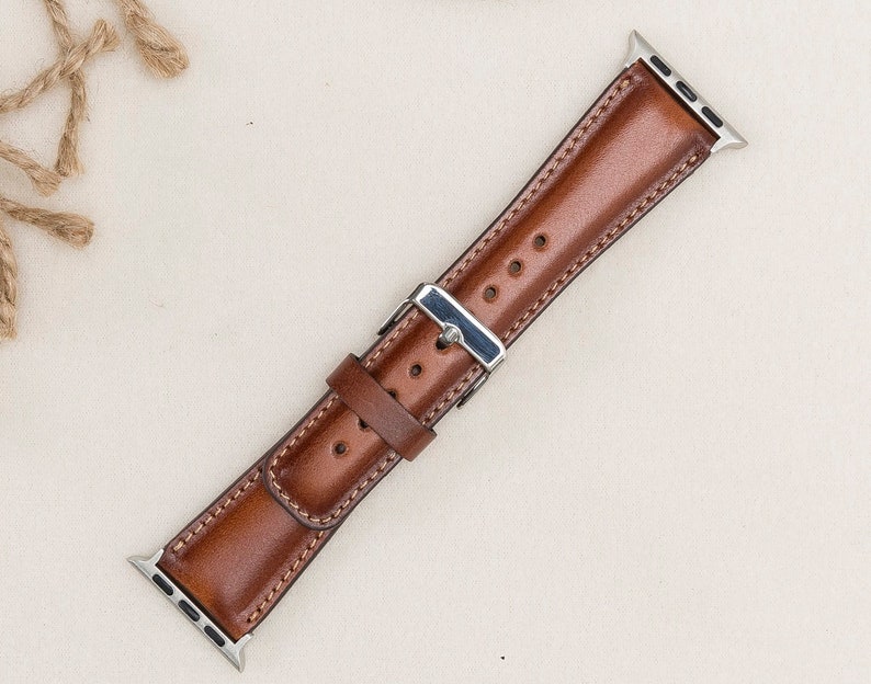 Brown Color Leather Apple Watch Band 45mm 41mm 44mm 49mm - Etsy