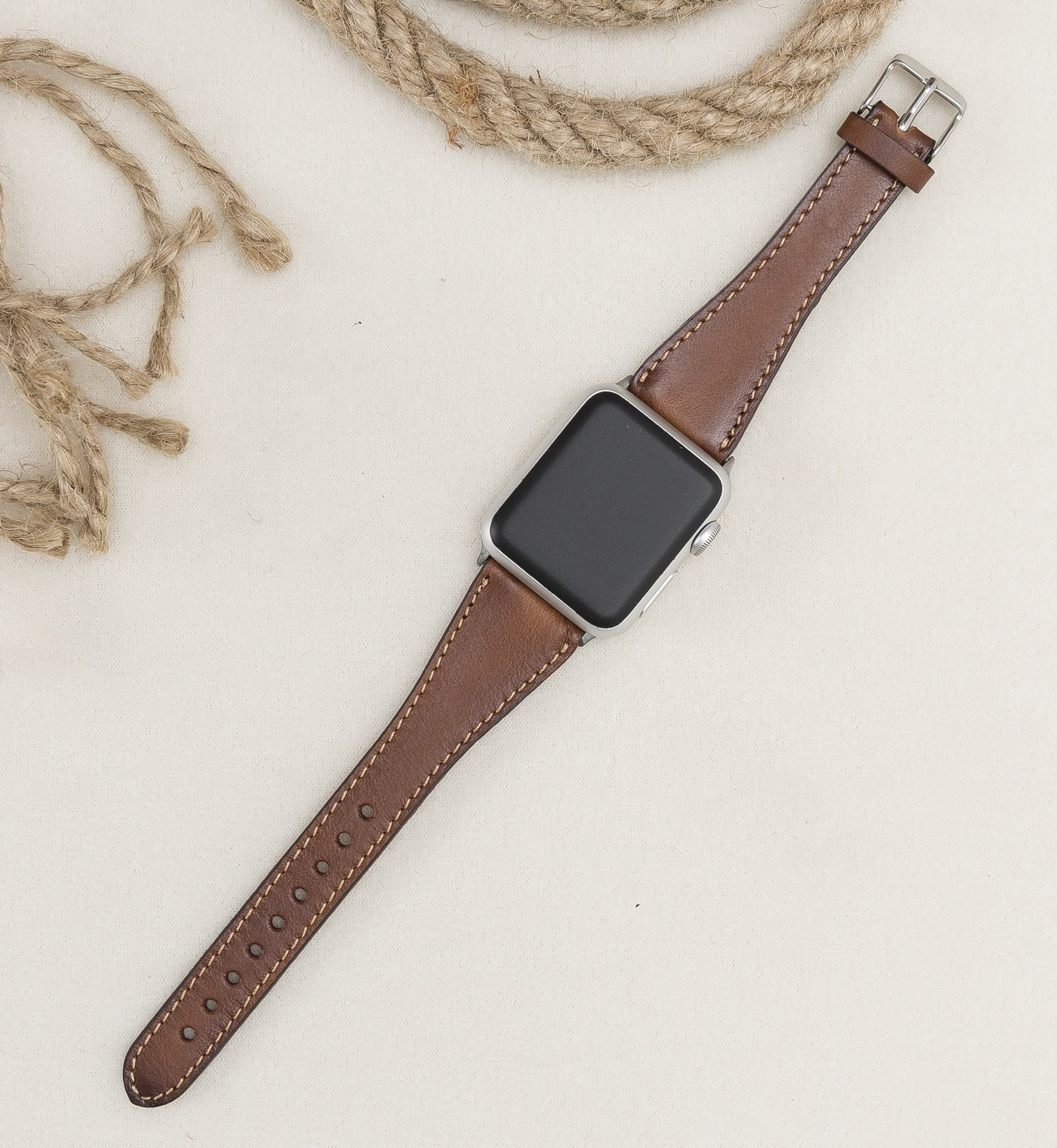 Brown Leather Slim Apple Watch Strap Slim Band 38mm 42mm 40mm | Etsy