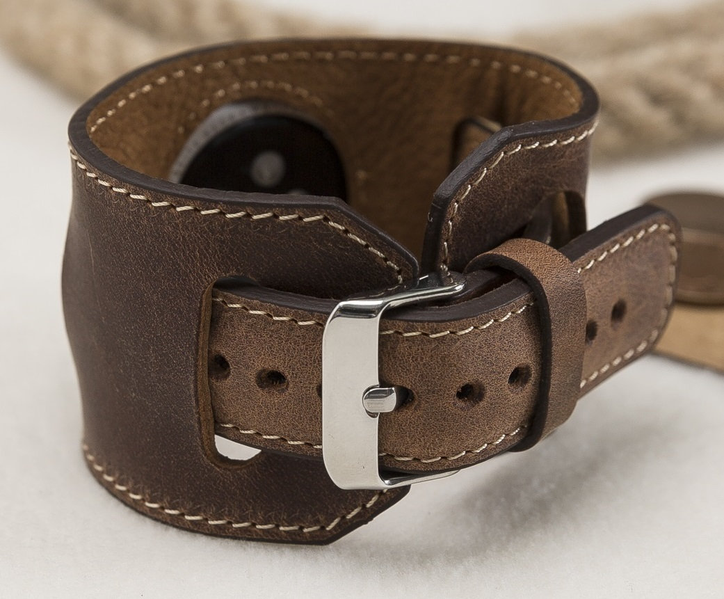 Antic Brown Apple Watch Cuff Full Grain Leather Cuff 38mm - Etsy