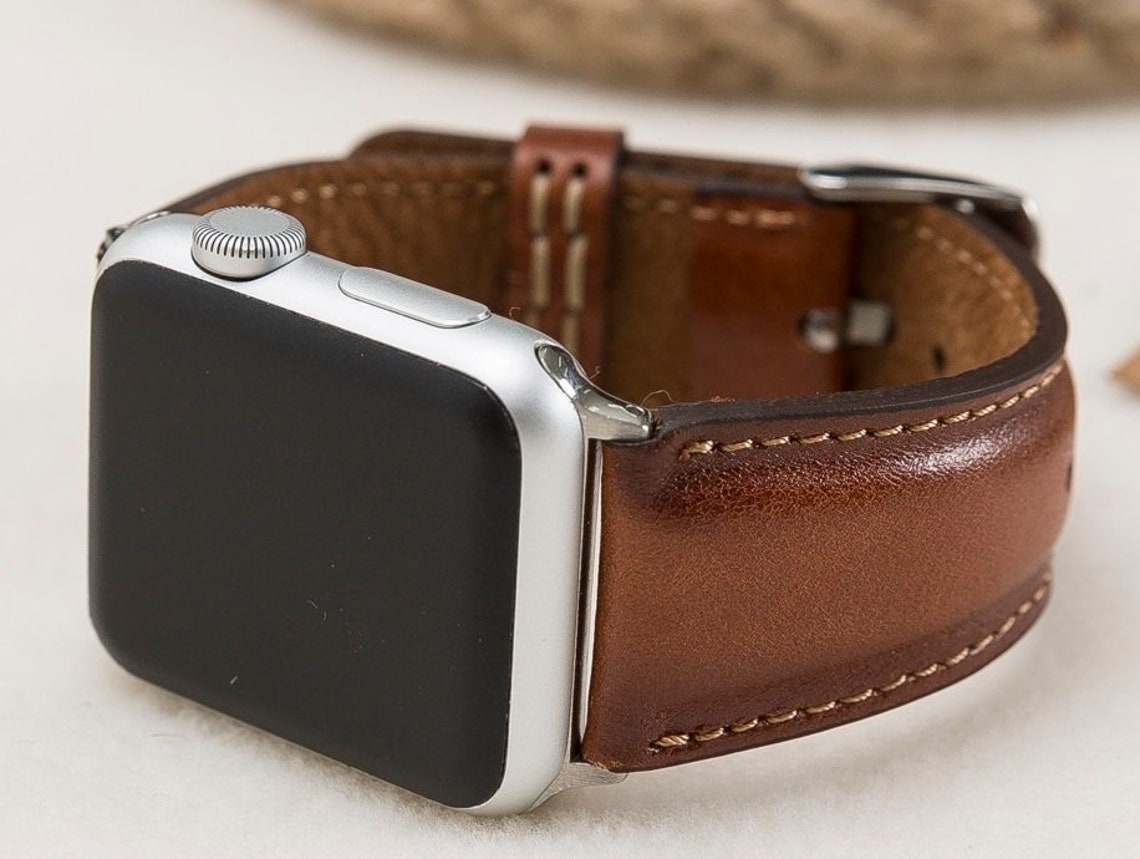 Brown Color Leather Apple Watch Band 45mm 41mm 44mm 49mm - Etsy
