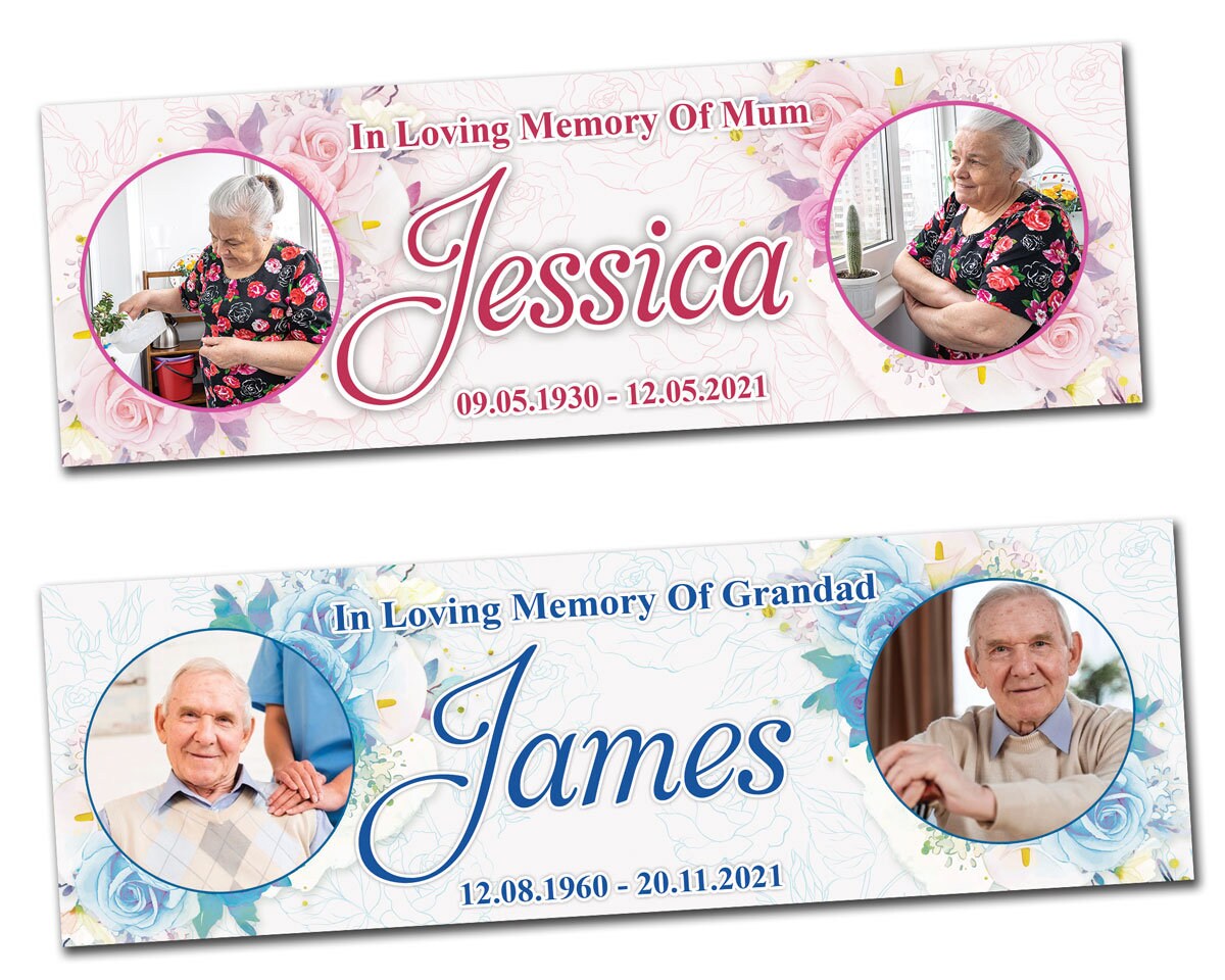 2 Personalised Heavenly Banner Photo Funeral Memorial Ceremony - Etsy