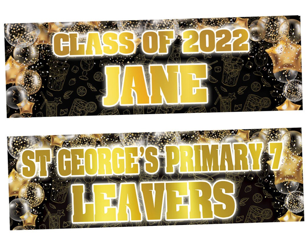 2 Personalised School Leavers Banner Kids Boy Girl Class 2022 - Etsy UK