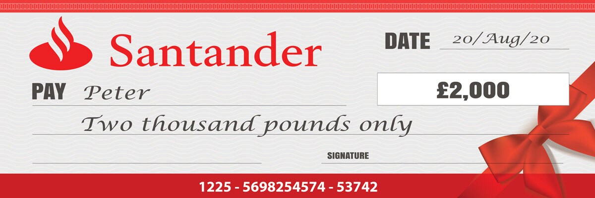 2 Cheque Banner for Presentation Charity Fundraising Wedding | Etsy