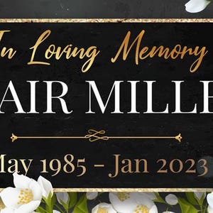 Personalised Funeral Banner Photo Funeral Sign in Loving Memory ...