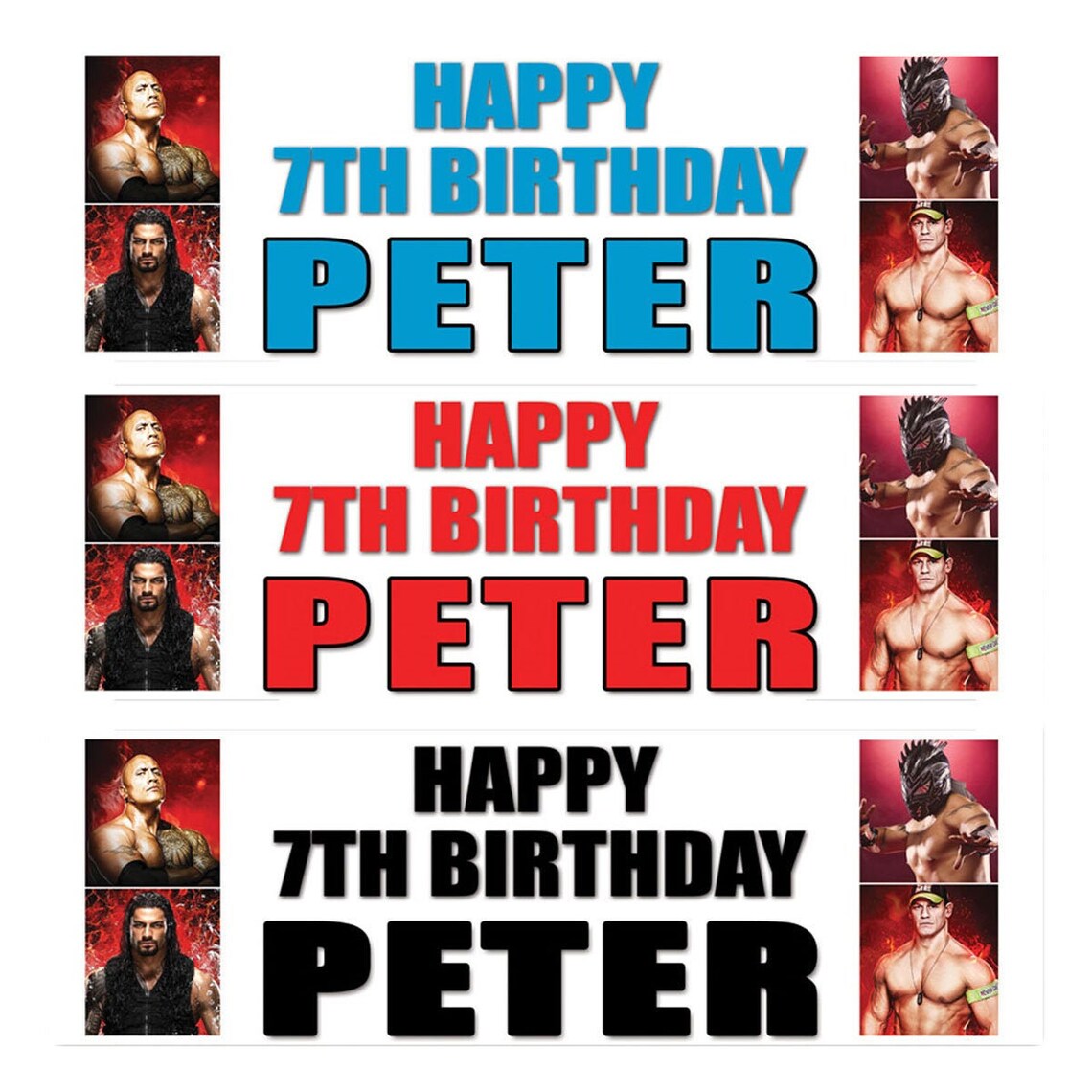 2 personalised wrestling birthday banner boy children sports | Etsy