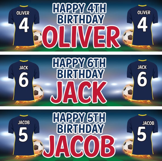 2 X Birthday Banner Personalized Football Unform Children | Etsy