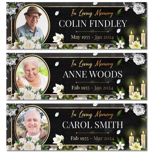 Personalised Funeral Banner Photo Funeral Sign in Loving Memory ...
