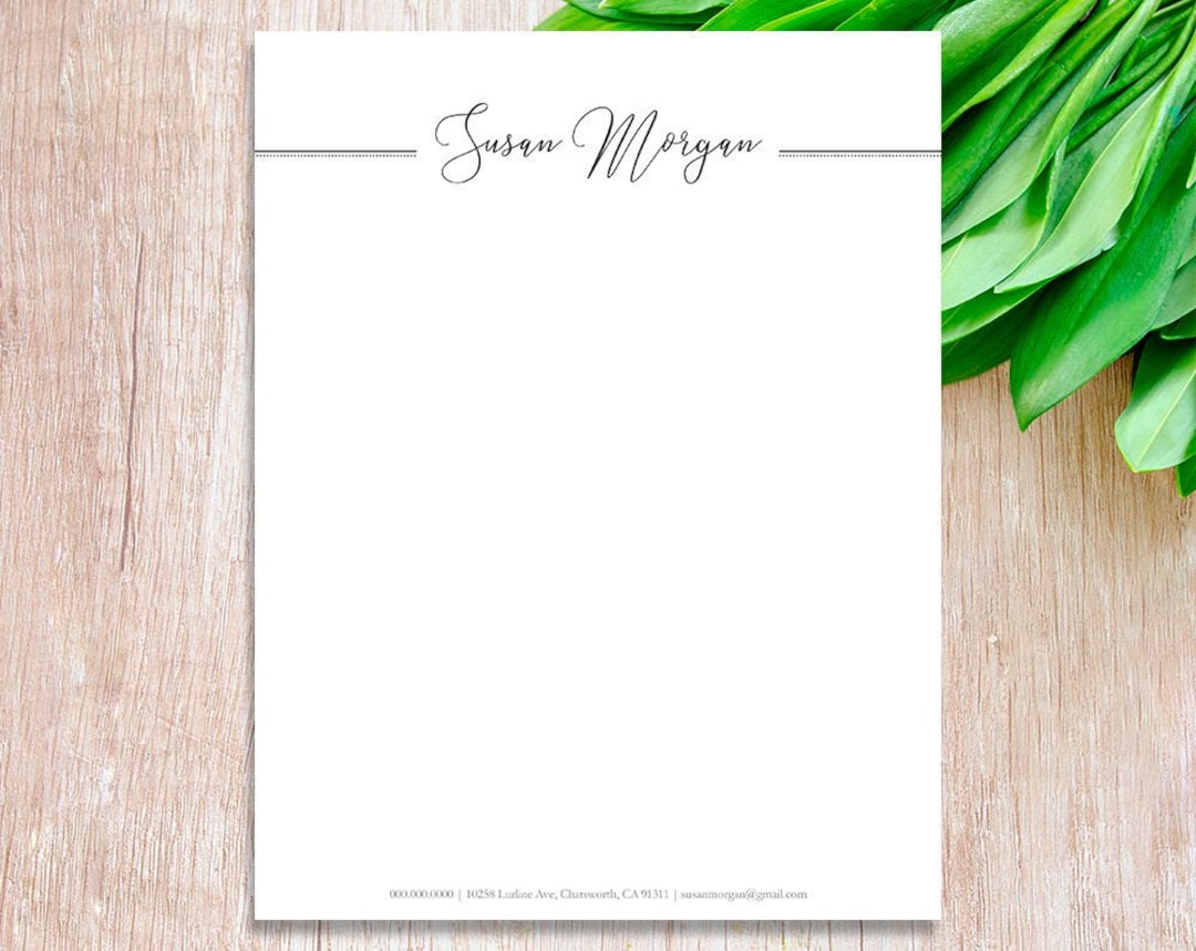 Letterhead Template for Word, Personalized Business Letterhead, Custom ...