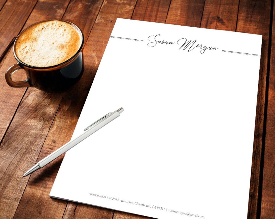 Letterhead Template for Word, Personalized Business Letterhead, Custom ...