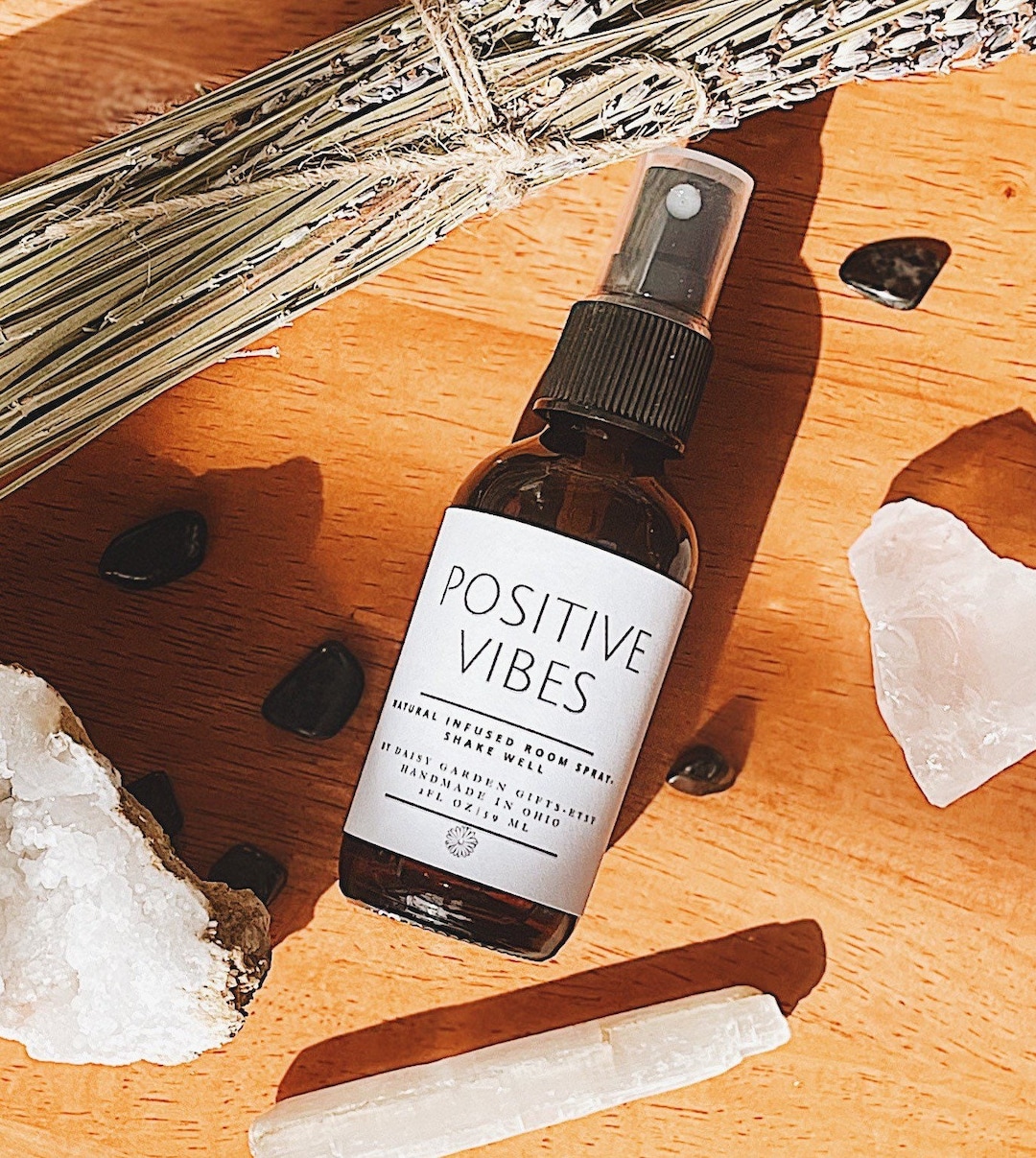 Organic Palo Santo Sage Spray, Positive Energy Room Spray, Crystal ...