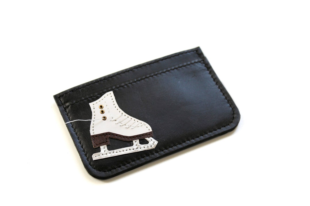 Ice Skate Card Holder, Leather Card Holder, Custom Card Wallet, Bespoke ...