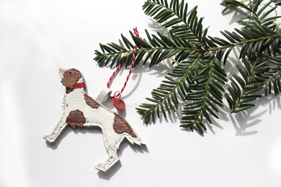 Springer Spaniel Bauble, CUSTOM Pet Bauble, Leather Tree Ornament ...