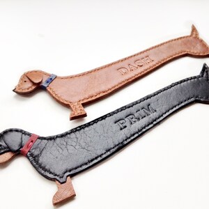Sausage Dog Bookmark, Custom Leather Bookmark, Miniature Dachshund Gift ...