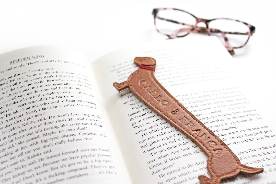 Sausage Dog Bookmark, Custom Leather Bookmark, Miniature Dachshund Gift ...