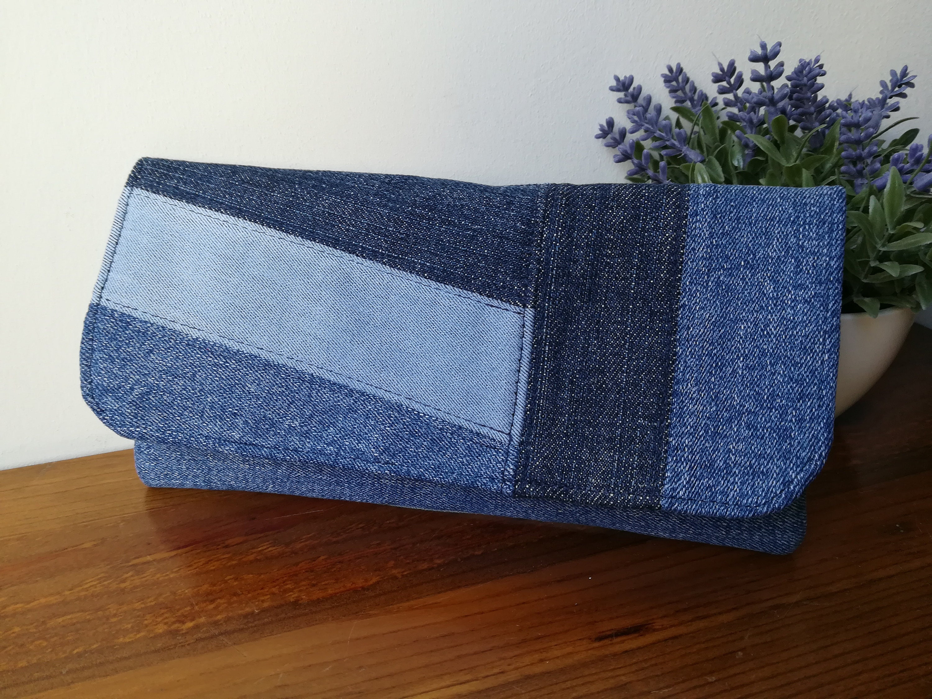 Denim Wallet 8 X 4.3 Long Wallet for Women Eco - Etsy