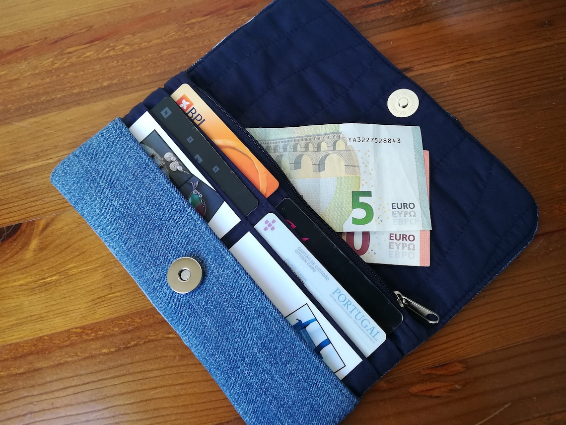 Denim Wallet 8 X 4.3 Long Wallet for Women Eco | Etsy