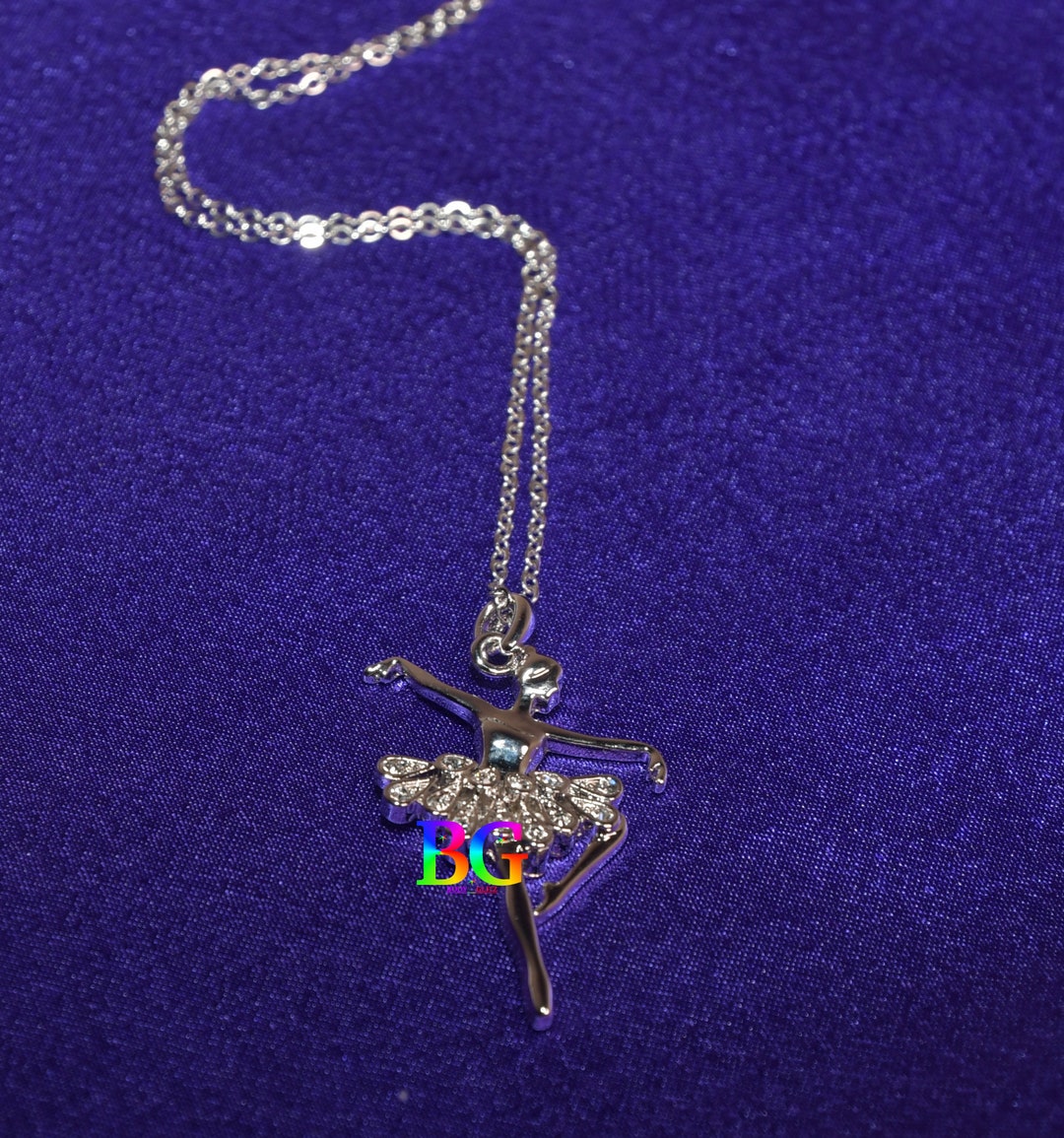 Silver Ballerina Necklace: Tiny Dancer Rhinestone Pendant - Etsy