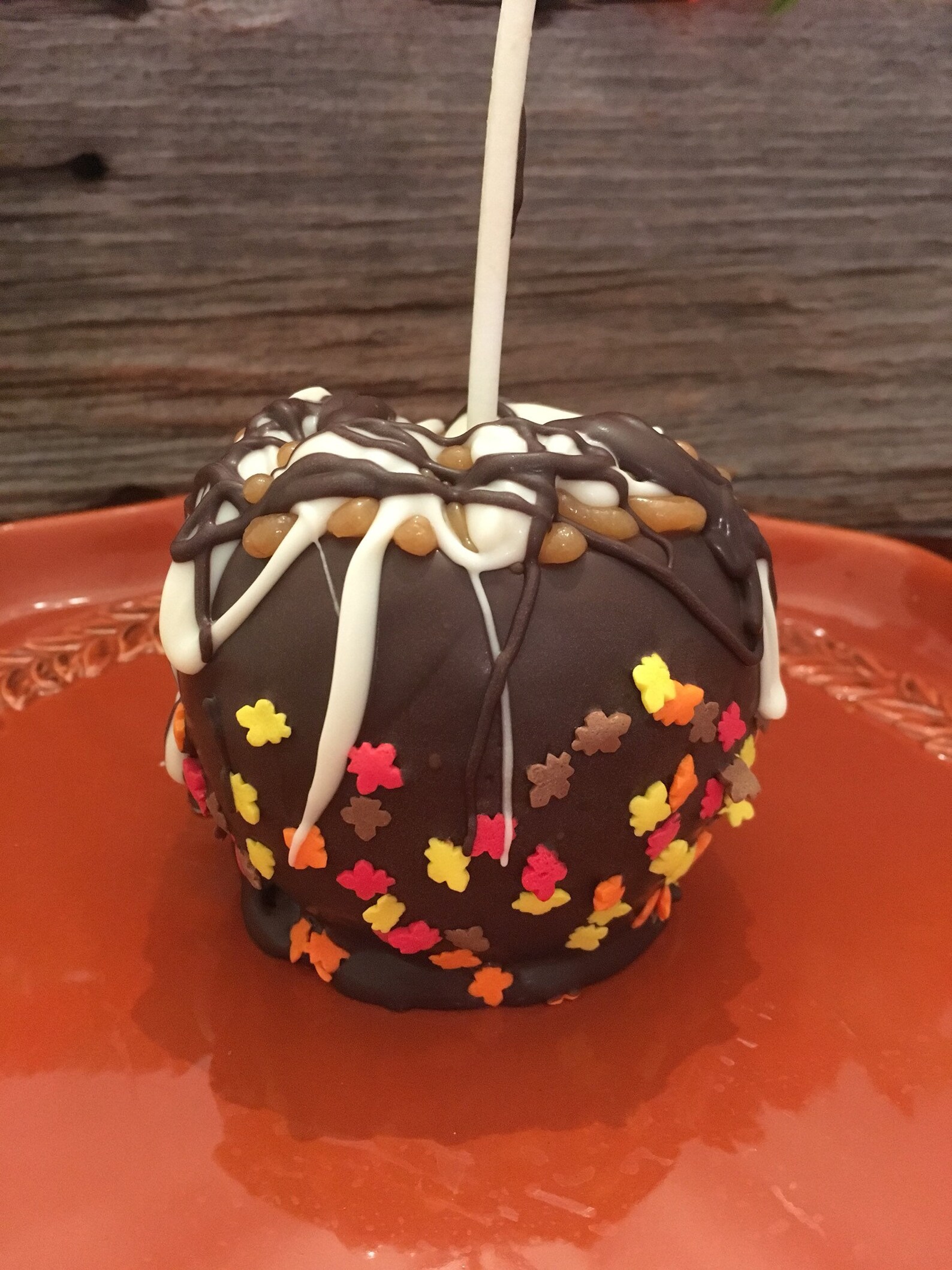 Chocolate Fall Leaf Caramel Apple Fall Treat Fall Desserts - Etsy