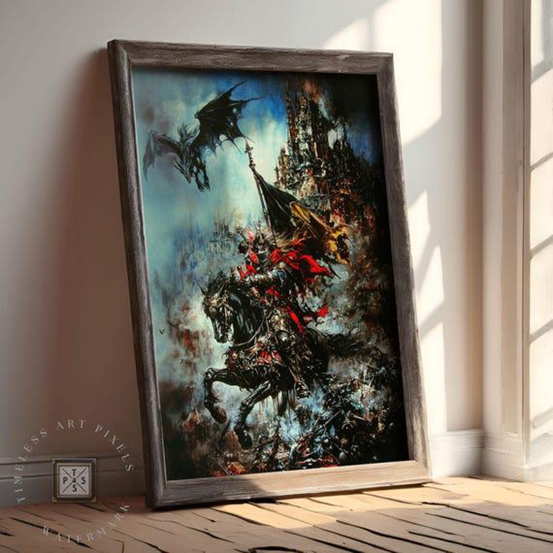 Ren Faire Knight Art | Epic Medieval Knight Artwork | Snowy Castlecore ...