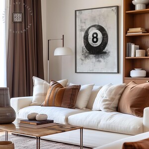 Billiard Wall Art Retro 8 Ball Pool Ball Print Game Room Poster Man ...