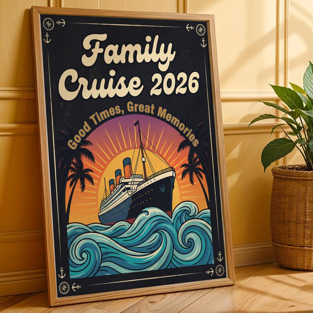 Family Cruise 2026 Posters, Cruise Ship Posters, Retro Travel Posters ...