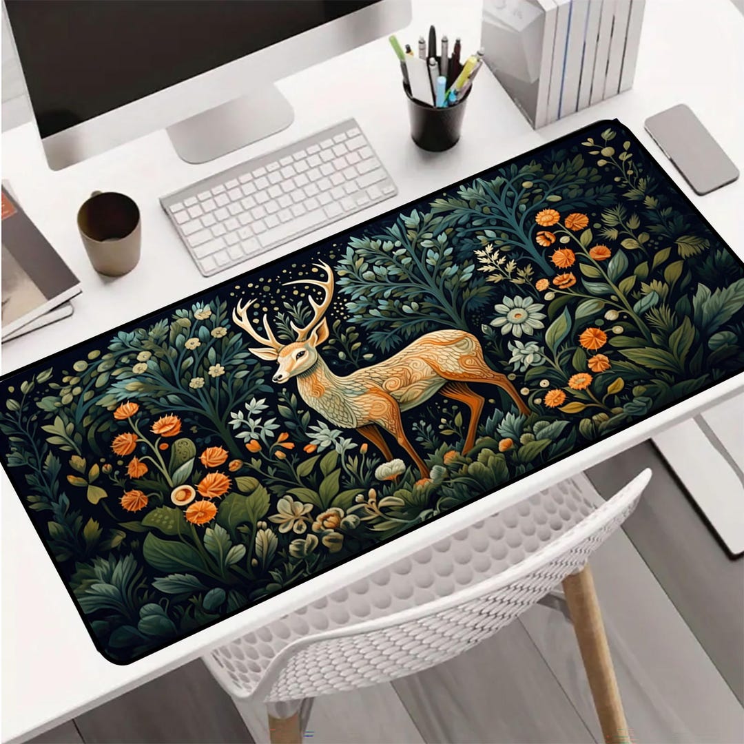 Wildlife Desk Mat Cute Deskmat Large Botanical Animal Mouse Pad ...