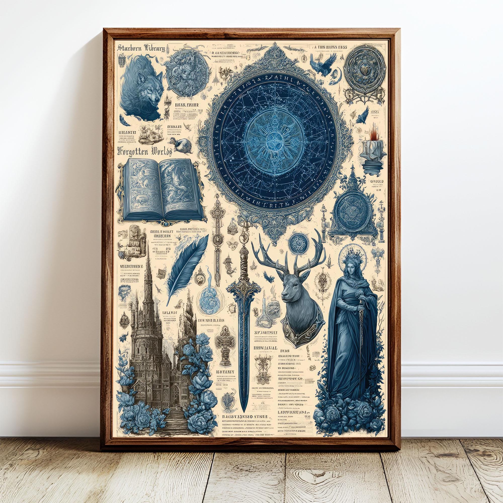 Library of Forgotten Worlds - Dark Academia Fantasy Poster With Fae ...