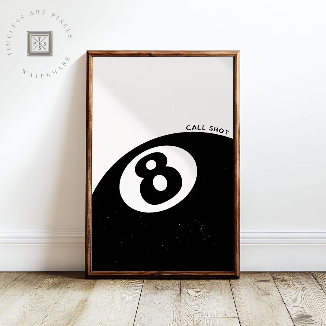 Retro 8 Ball Pool Print: Game Room Wall Art - Etsy