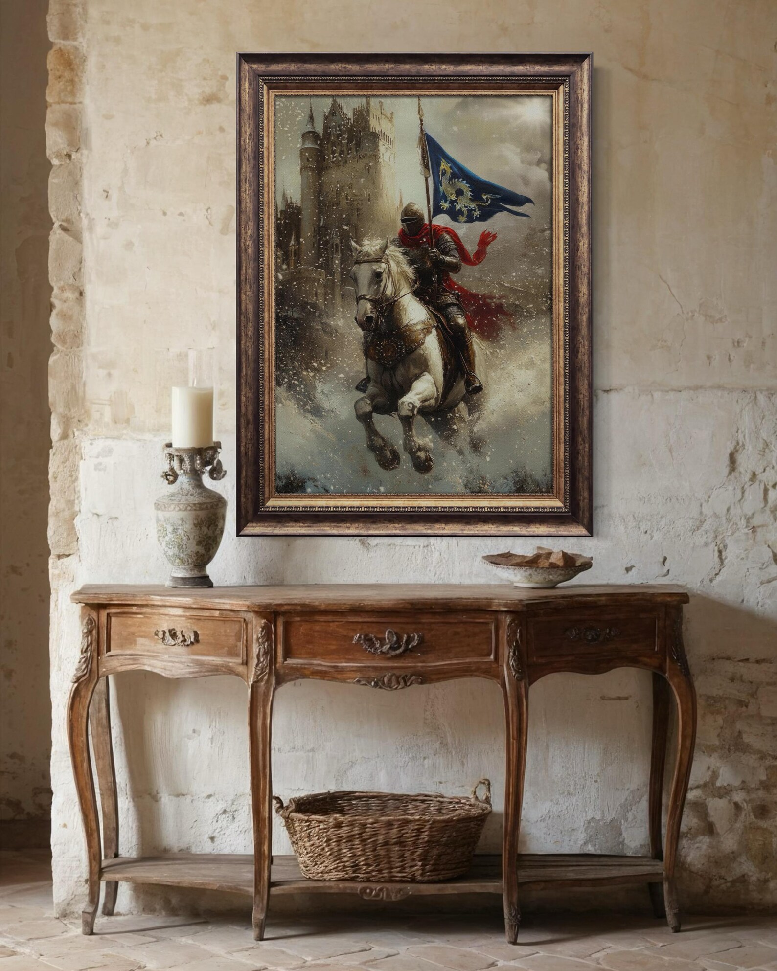 Ren Faire Knight Art | Epic Medieval Knight Artwork Riding Black Horse ...