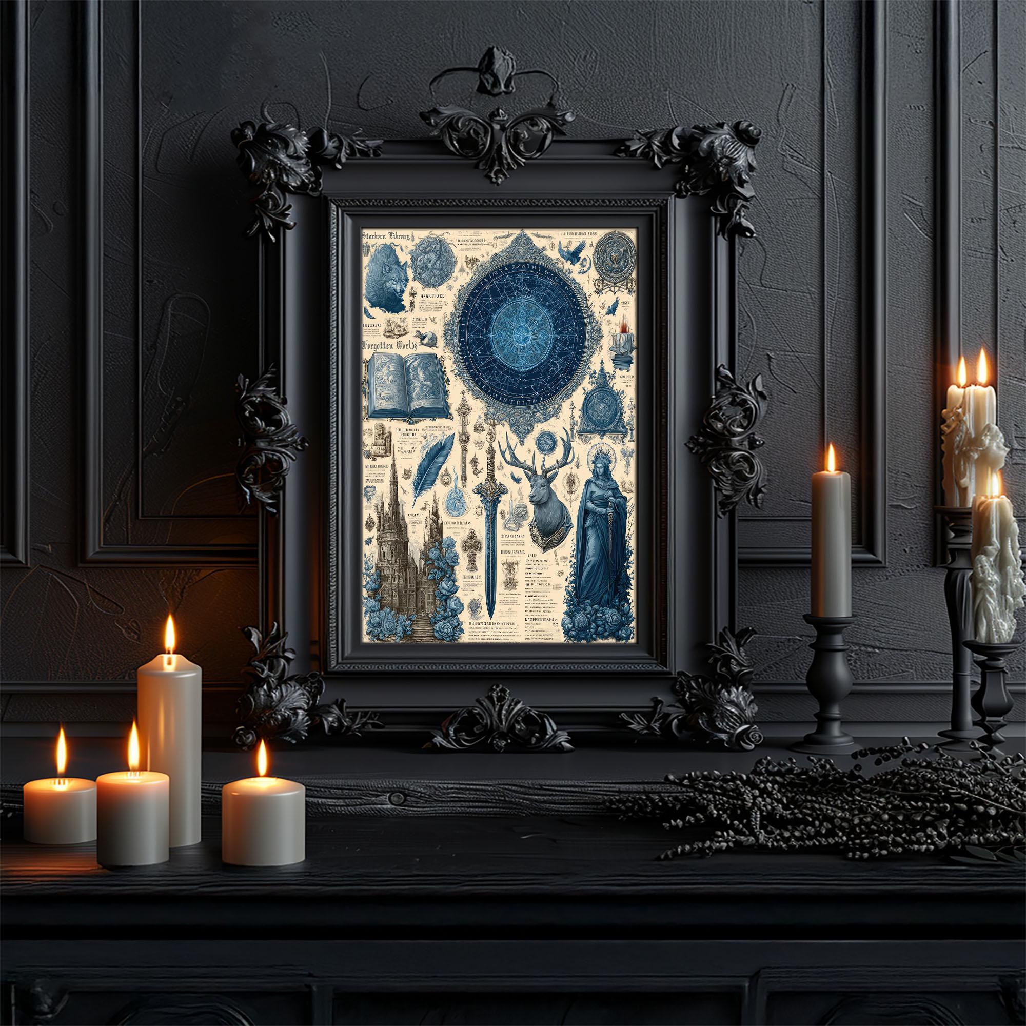Library of Forgotten Worlds - Dark Academia Fantasy Poster With Fae ...