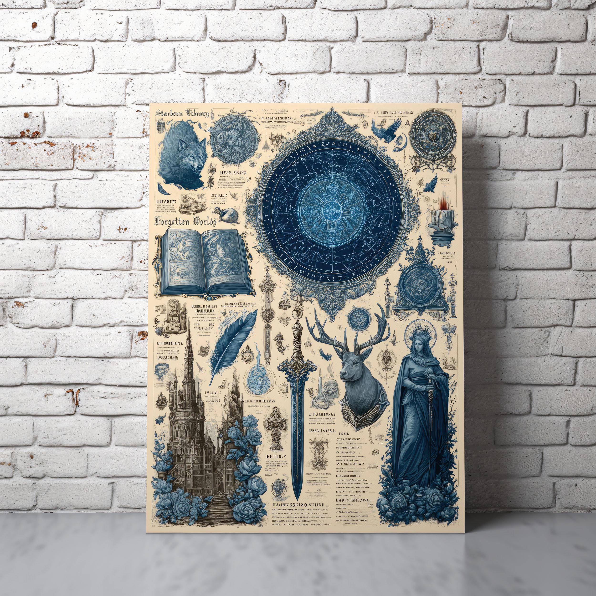 Library of Forgotten Worlds - Dark Academia Fantasy Poster With Fae ...