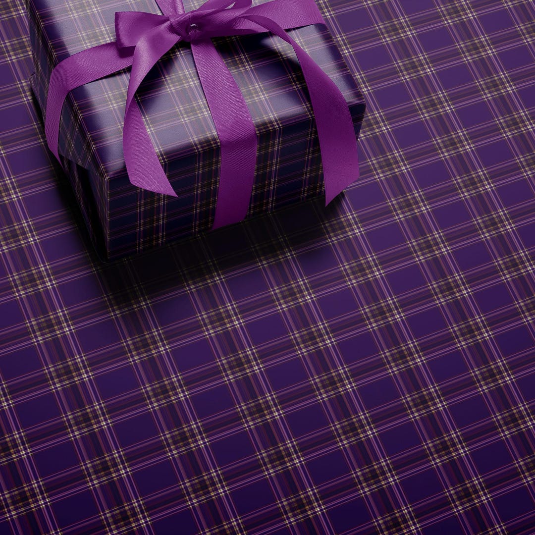 Dark Purple Gift Wrap Paper Rustic Wrap Traditional Patterned Present ...