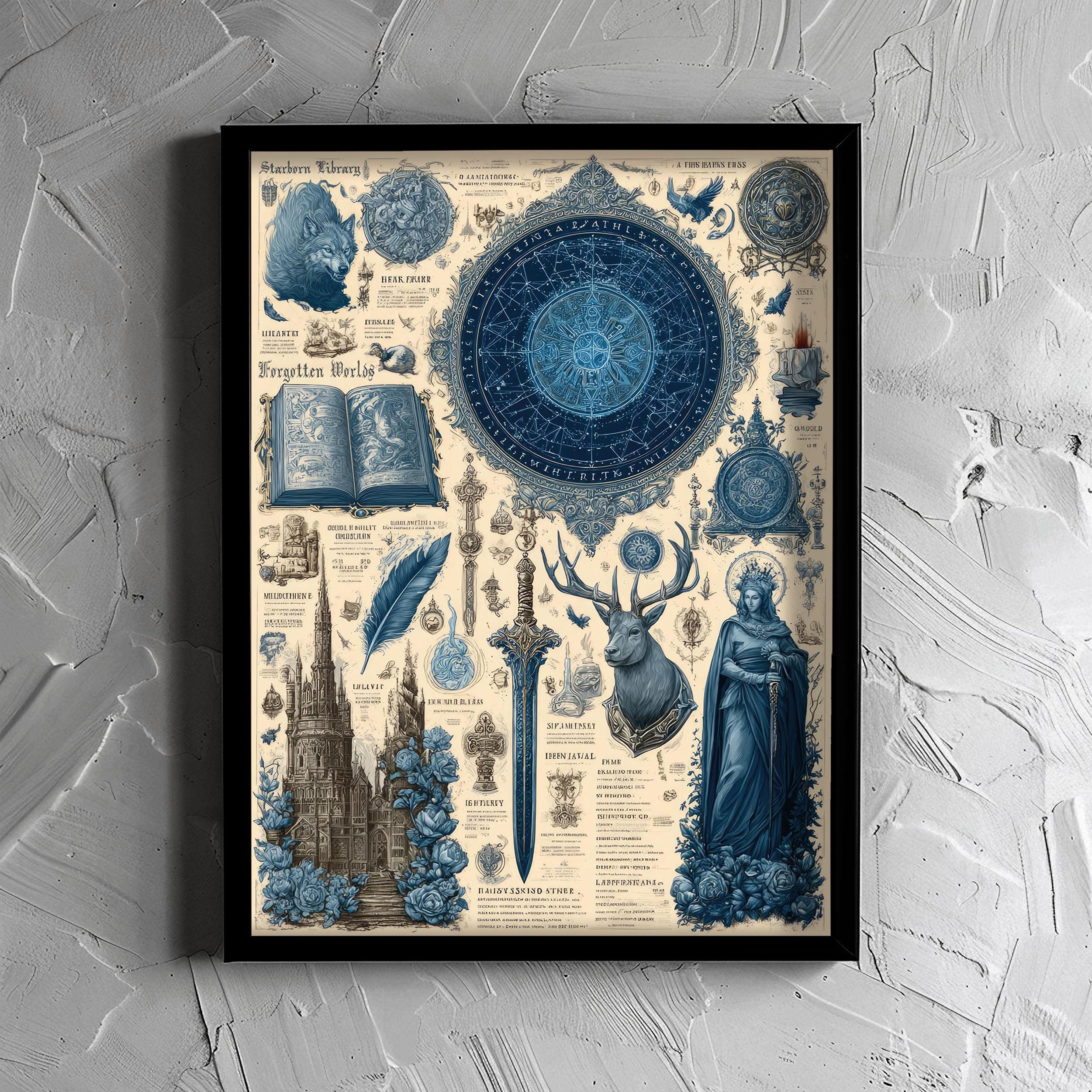 Library of Forgotten Worlds - Dark Academia Fantasy Poster With Fae ...