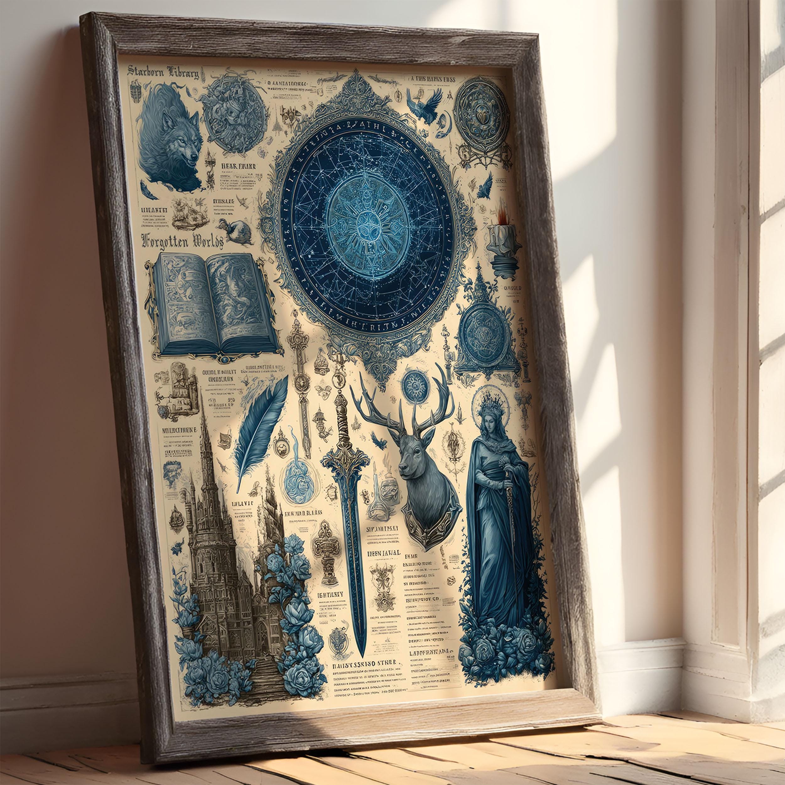 Library of Forgotten Worlds - Dark Academia Fantasy Poster With Fae ...